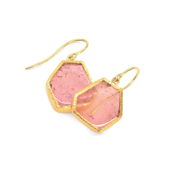 Devta Doolan Pink Tourmaline Dangle Earrings for Eileen