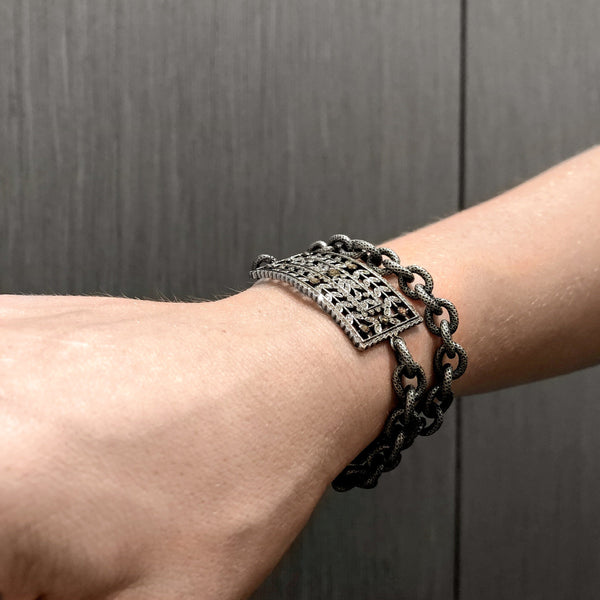 Liza Beth Floral Vintage Diamond Cut Out Double Wrap Bracelet